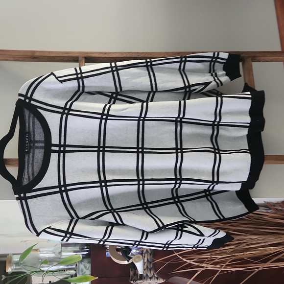 Eloquii | Sweaters | Eloquii Black And White Windowpane Sweater 82 ...
